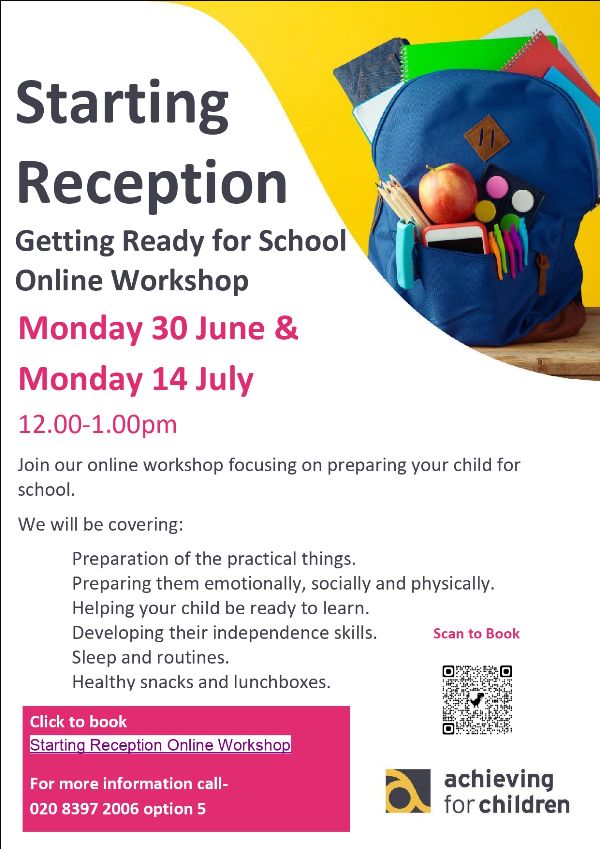 Starting Reception: get ready for school (Online workshop)